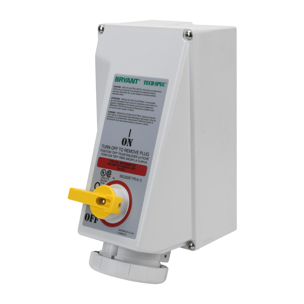 Pin and Sleeve Mechanical Interlock: 3-pole, UL 508 rated, 60A (PN ...