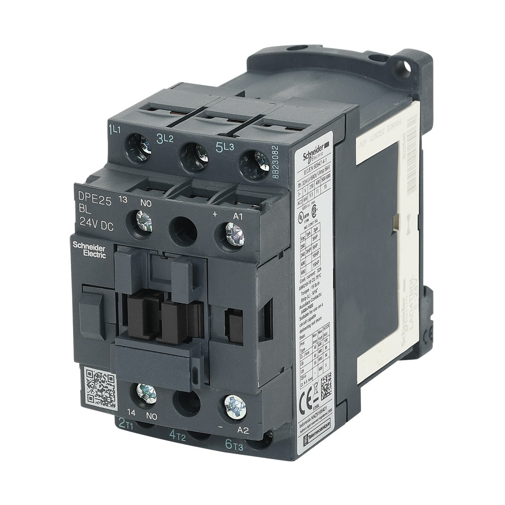 IEC Contactor: 25A, 24 VDC coil voltage (PN# DPE25BL) | AutomationDirect