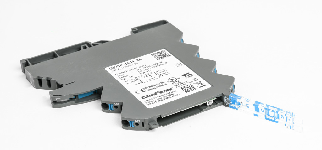 Slim Circuit Protector: 2A, slow 1 curve (PN# GECP-1CH-2A) | AutomationDirect