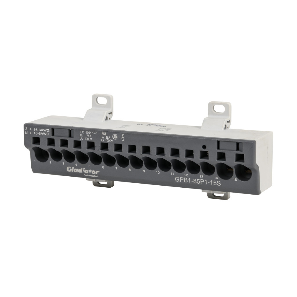 Terminal Block: enclosed, 85A, 1-pole, UL 1059 recognized (PN# GPB1-85P1-15S) | AutomationDirect