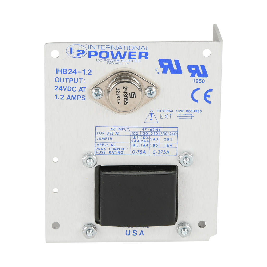 Regulated Linear Power Supply: Output: 24 VDC @ 1.2A/28W (PN# IHB24-1.2 ...