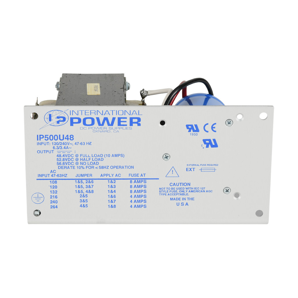 Unregulated Linear Power Supply: Output: 48 VDC @ 10A/480W (PN ...