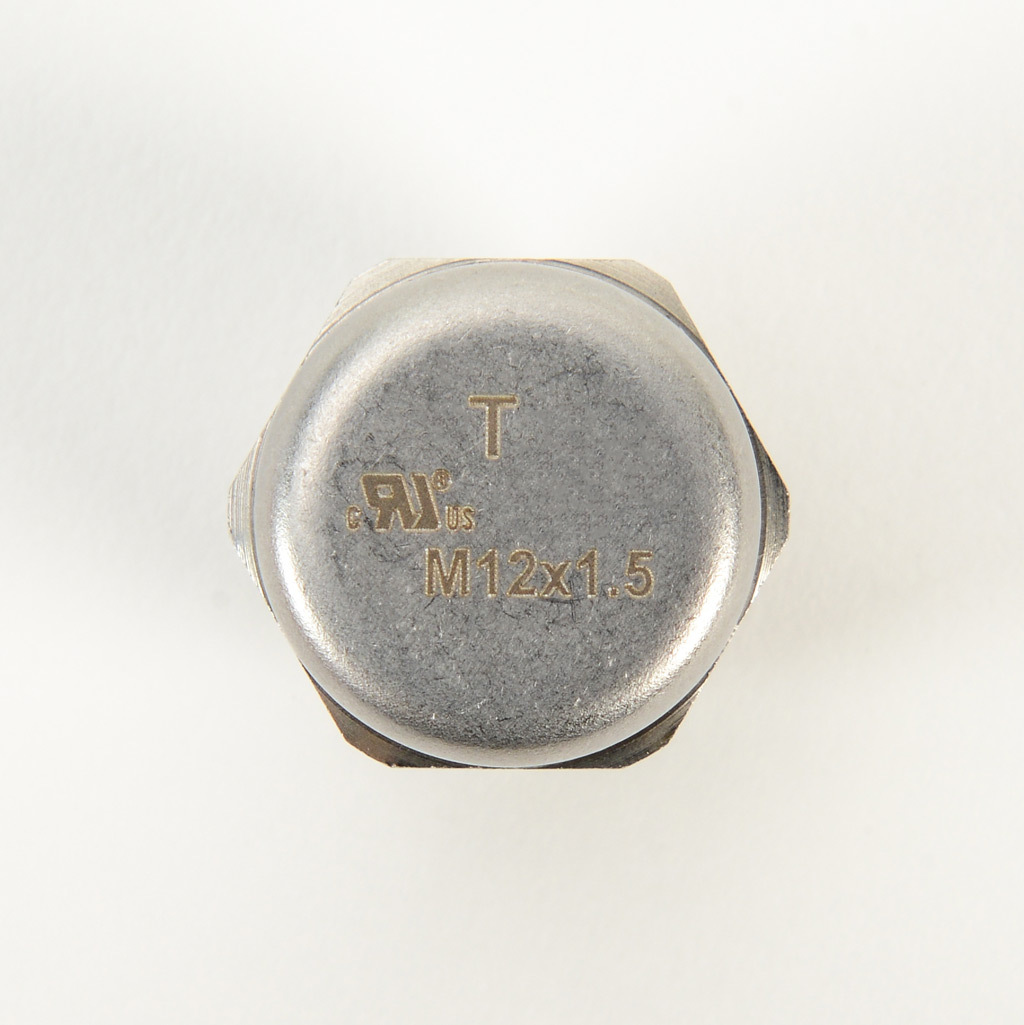 Pressure Relief Vent Plug: M12 x 1.5mm thread type, stainless steel (PN ...