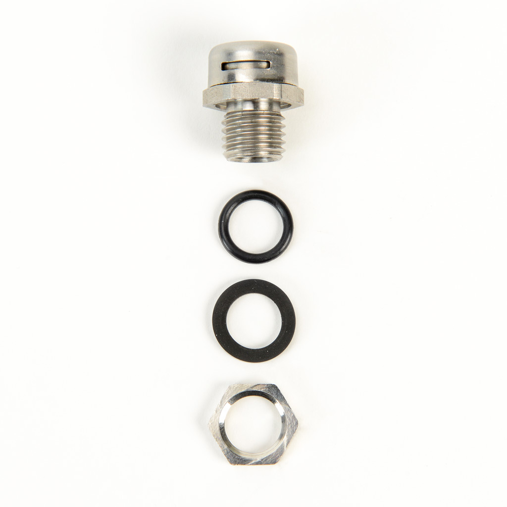 Pressure Relief Vent Plug: M12 x 1.5mm thread type, stainless steel (PN ...