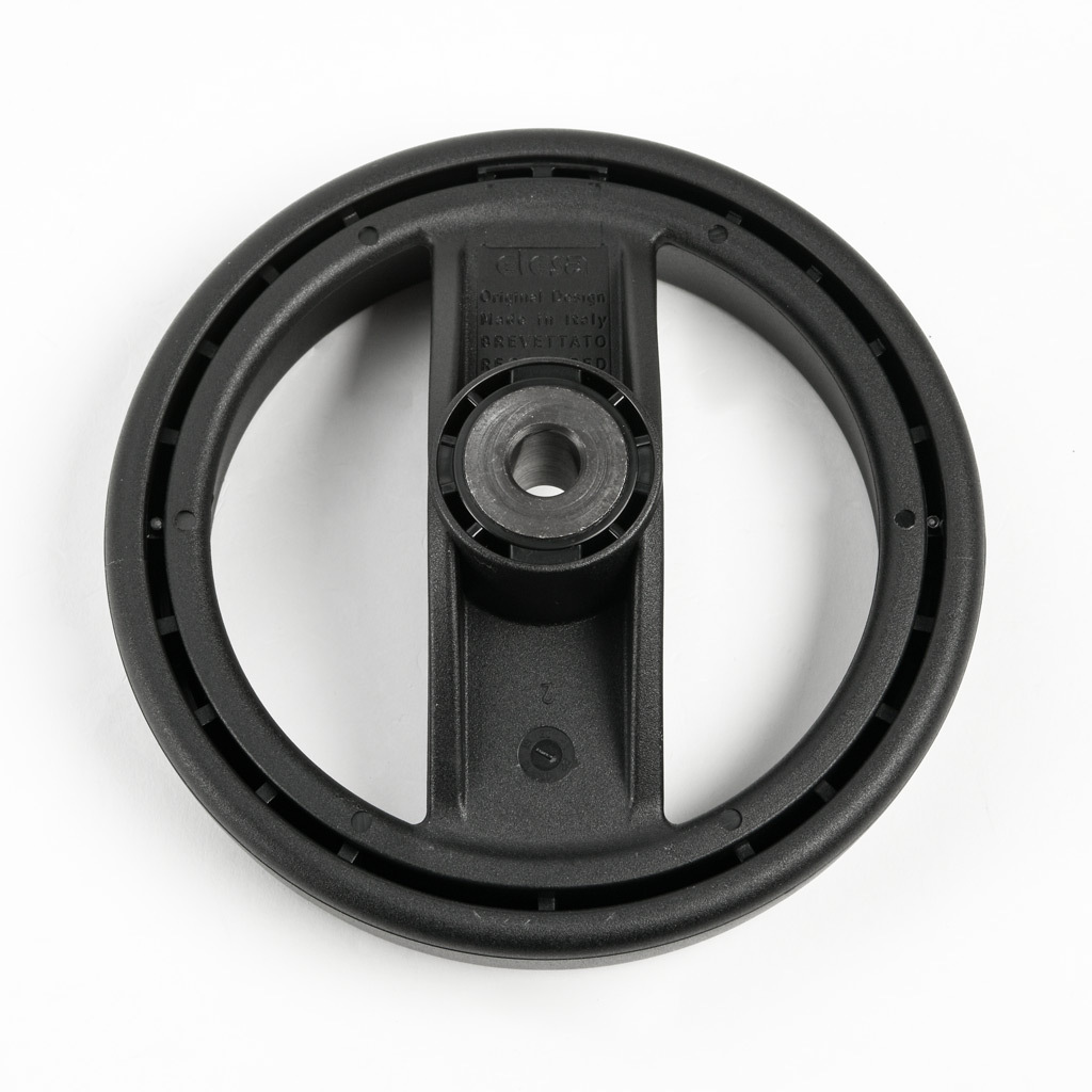 Elesa Handwheel: spoked, 5in diameter, 3/8in bore (PN# VRTP-125-A38) | AutomationDirect