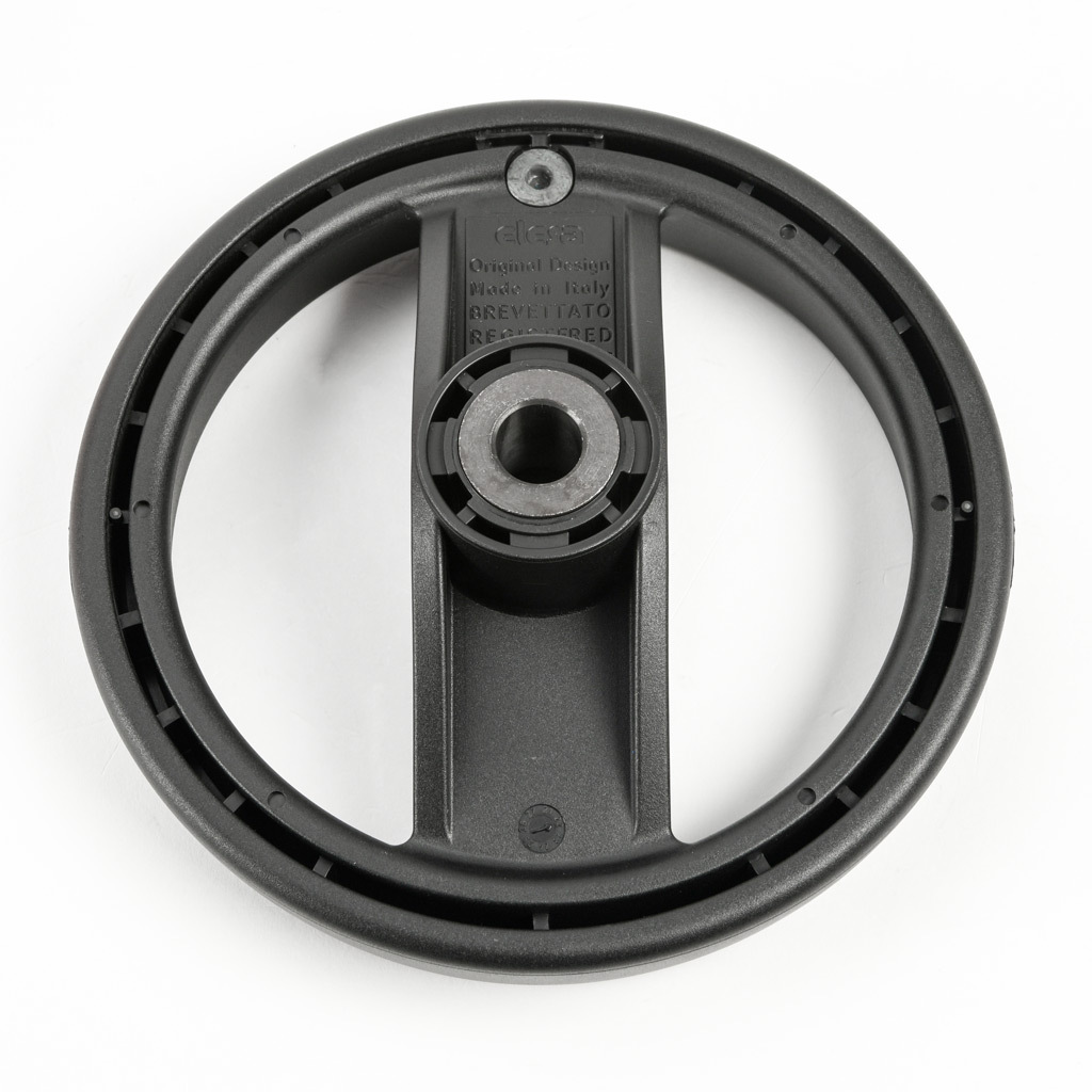 Elesa Handwheel: spoked, 160mm diameter, 14mm bore (PN# VRTP-160-IR-A14) | AutomationDirect