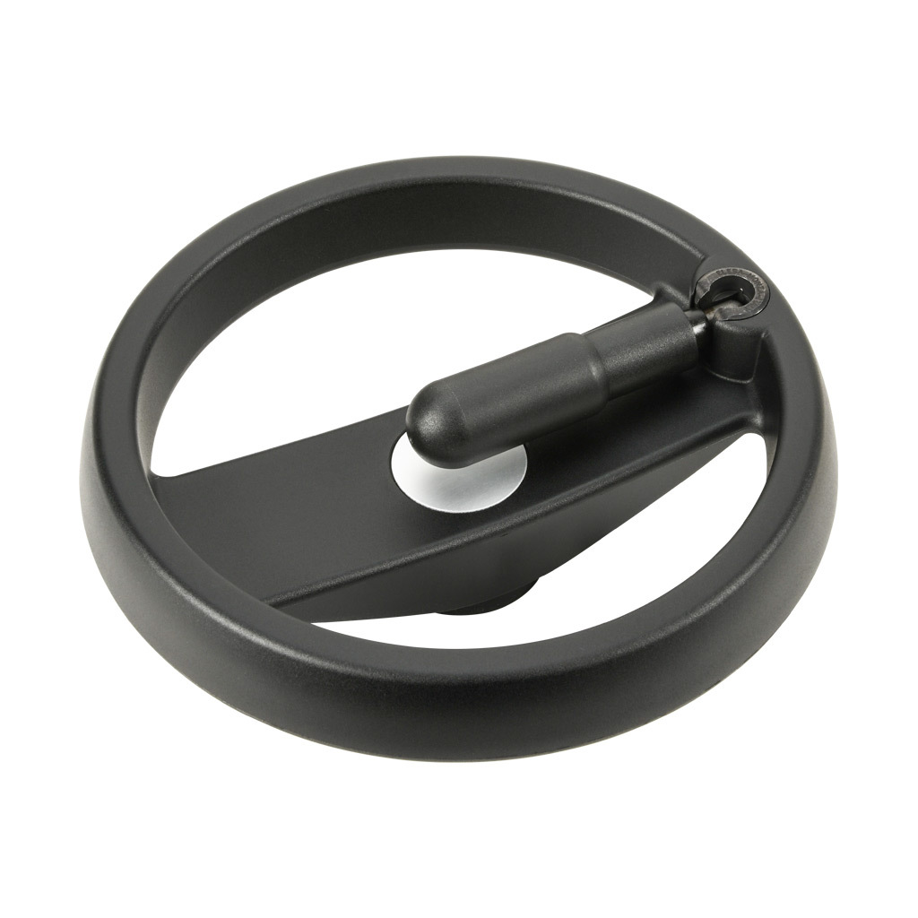 Elesa Handwheel: spoked, 200mm diameter, 16mm bore (PN# VRTP-200-IR-A16) | AutomationDirect