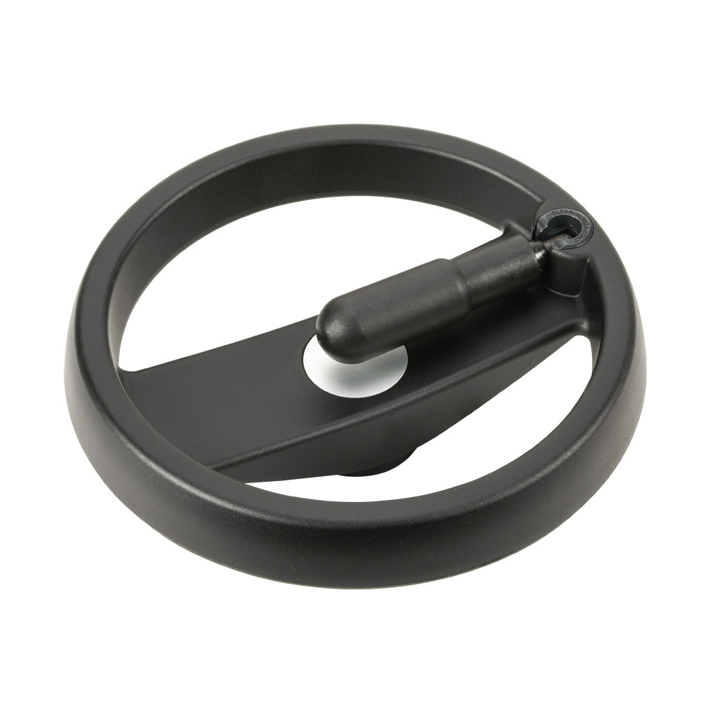 Elesa Handwheel: spoked, 8in diameter, 5/8in bore (PN# VRTP-200-IR-A58) | AutomationDirect