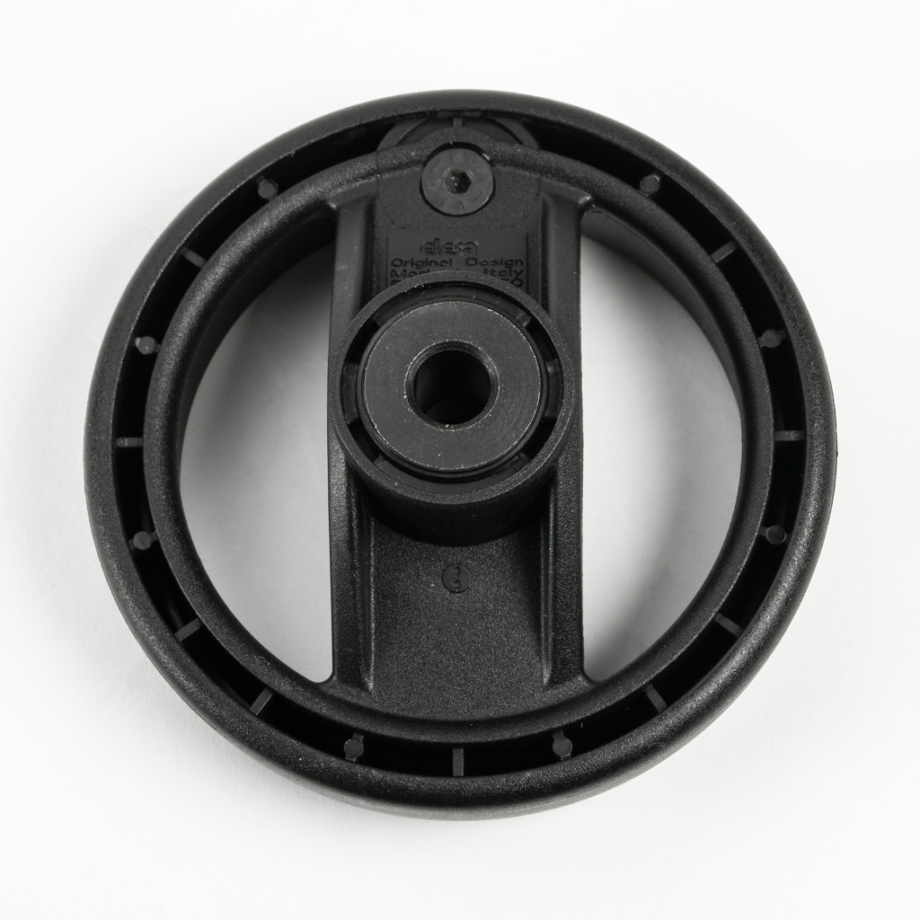 Elesa Handwheel: spoked, 3in diameter, 5/16in bore (PN# VRTP-80-IR-A516) | AutomationDirect