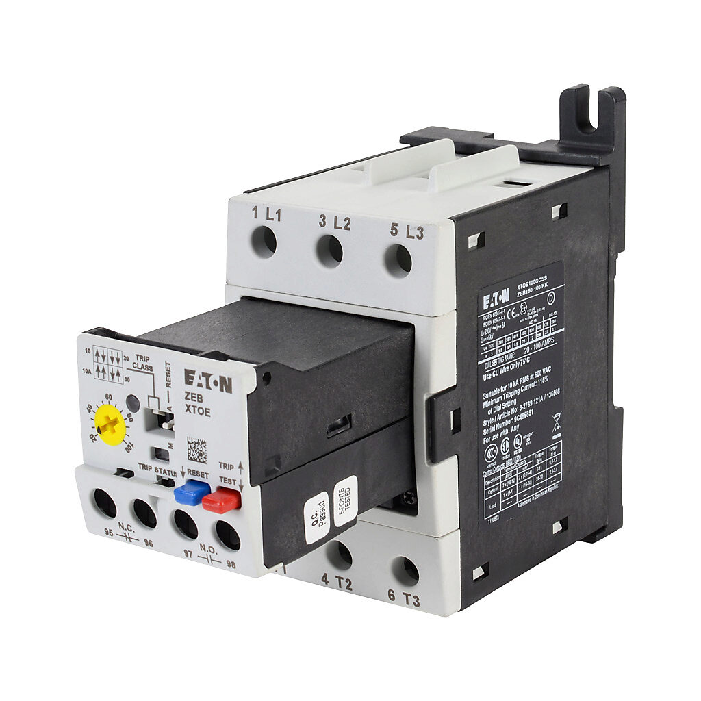 Electronic Overload Relay: 20-100A adjustable, for any contactor (PN ...