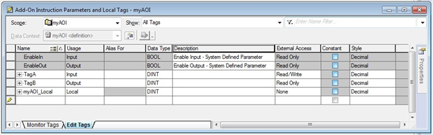 Allen-Bradley Control/CompactLogix Tags