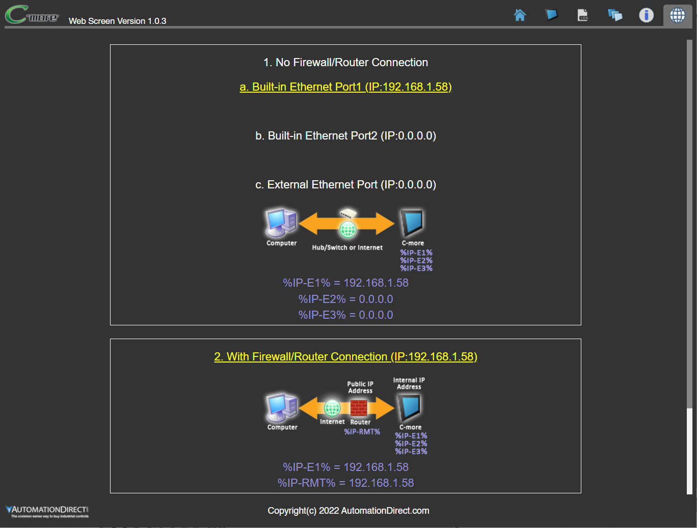 Communicating with C-more using the Remote Access Feature
