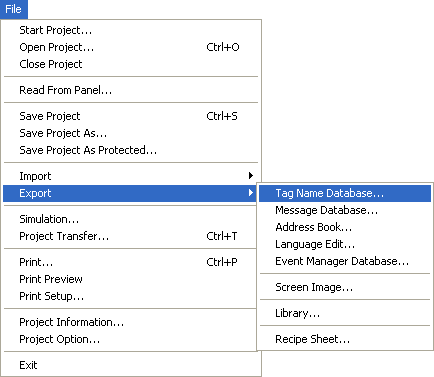 Export a Tag Name Database