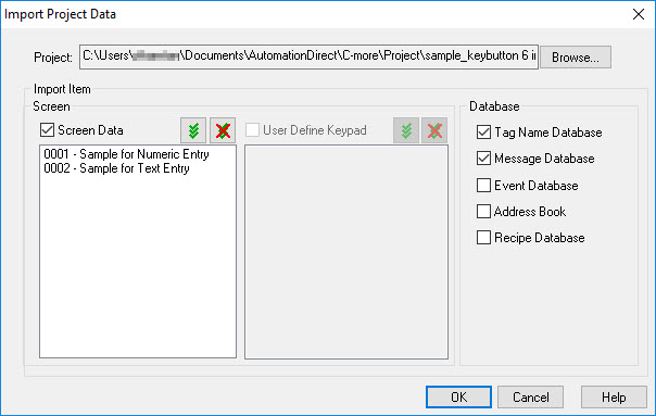 Import a Project Data File