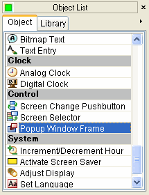 Pop-up Window Frame Object