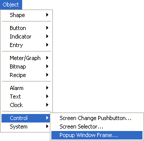 Pop-up Window Frame Object