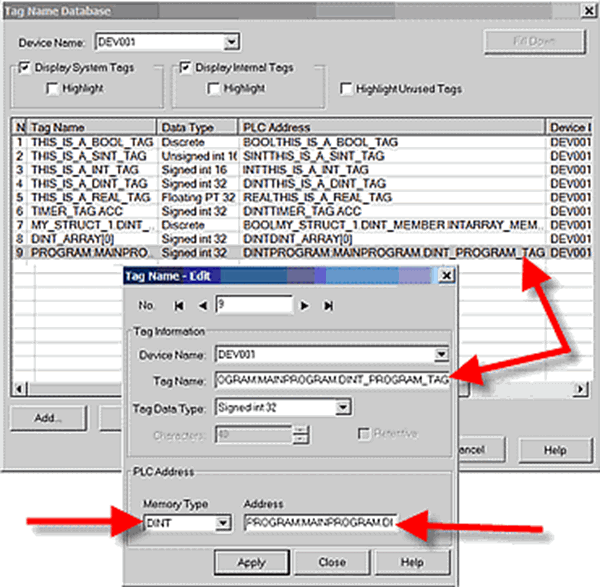 Allen-Bradley Control/CompactLogix Tags