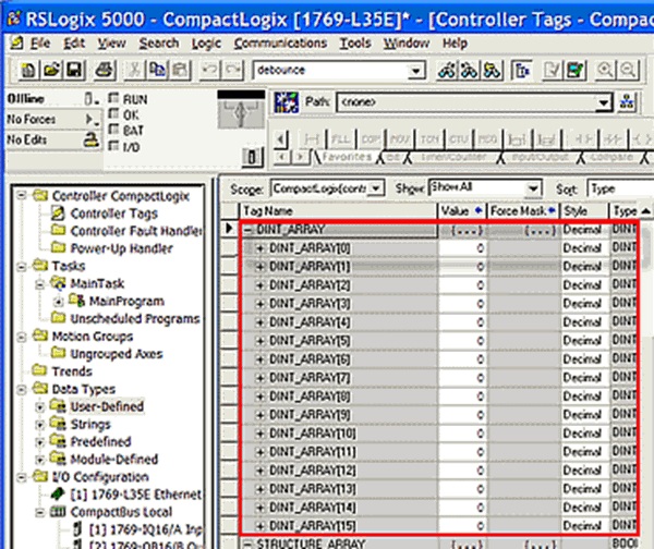 Allen-Bradley Control/CompactLogix Tags
