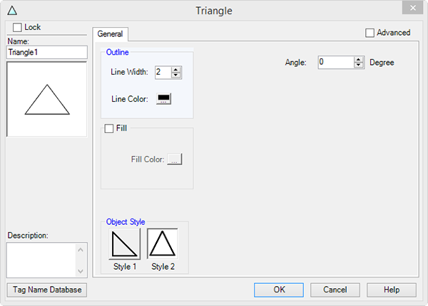 Triangle Object — General Tab
