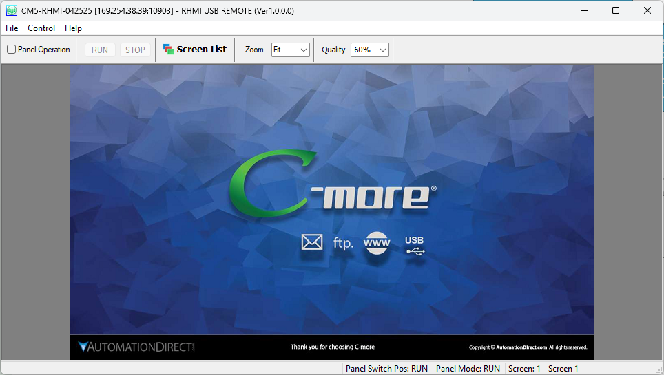Using RHMI USB Remote