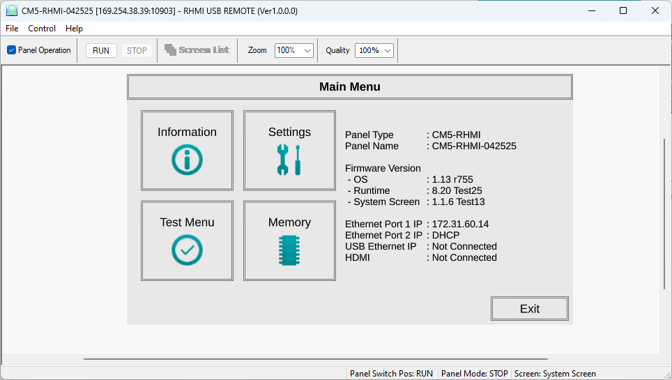 Using RHMI USB Remote