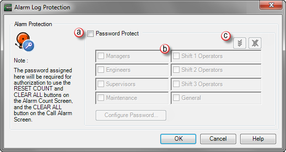 Alarm Log Protection