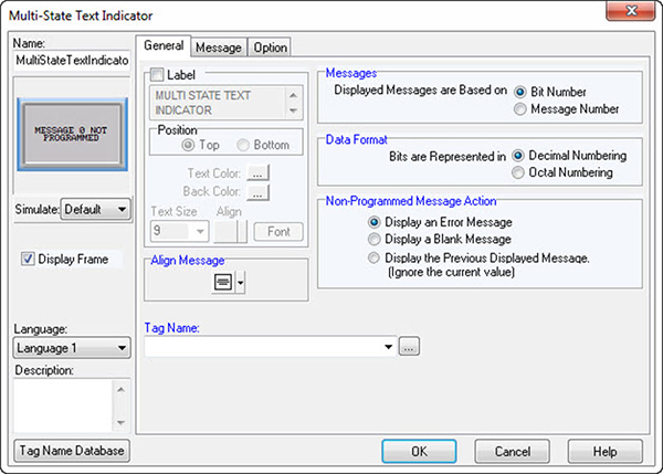 Multi-State Text Indicator Object