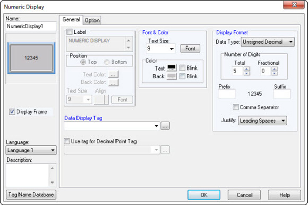 Numeric Display Object