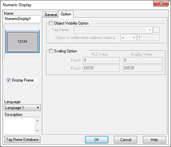 Numeric Display Object