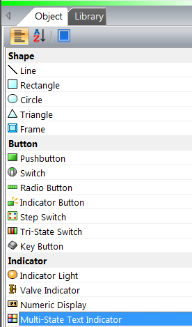 Multi-State Text Indicator Object