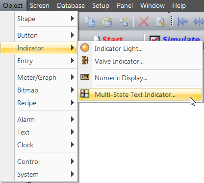 Multi-State Text Indicator Object