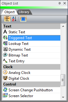 Triggered Text Object