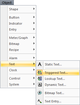 Triggered Text Object