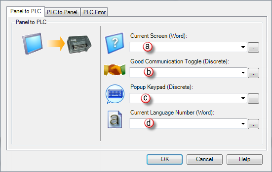 Panel to PLC Tab