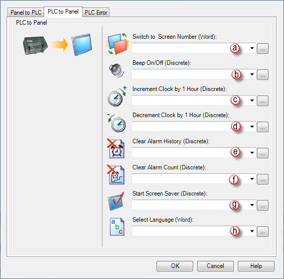 PLC to Panel Tab