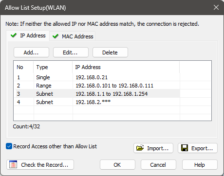 Allow List Setup (CPU)