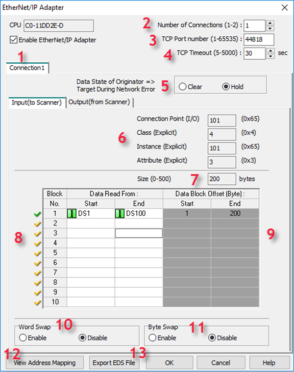 CLICK EtherNet/IP Adapter Setup