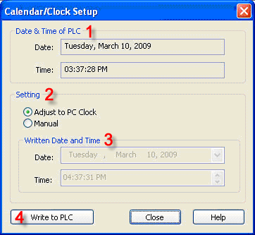 Calendar/Clock Setup