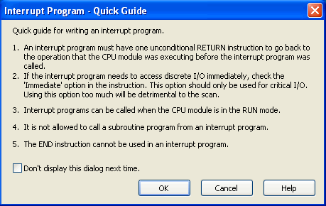 Quick Guide: Interrupt Program