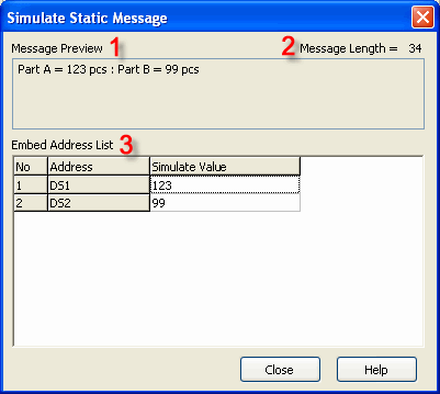 Static Message Simulate