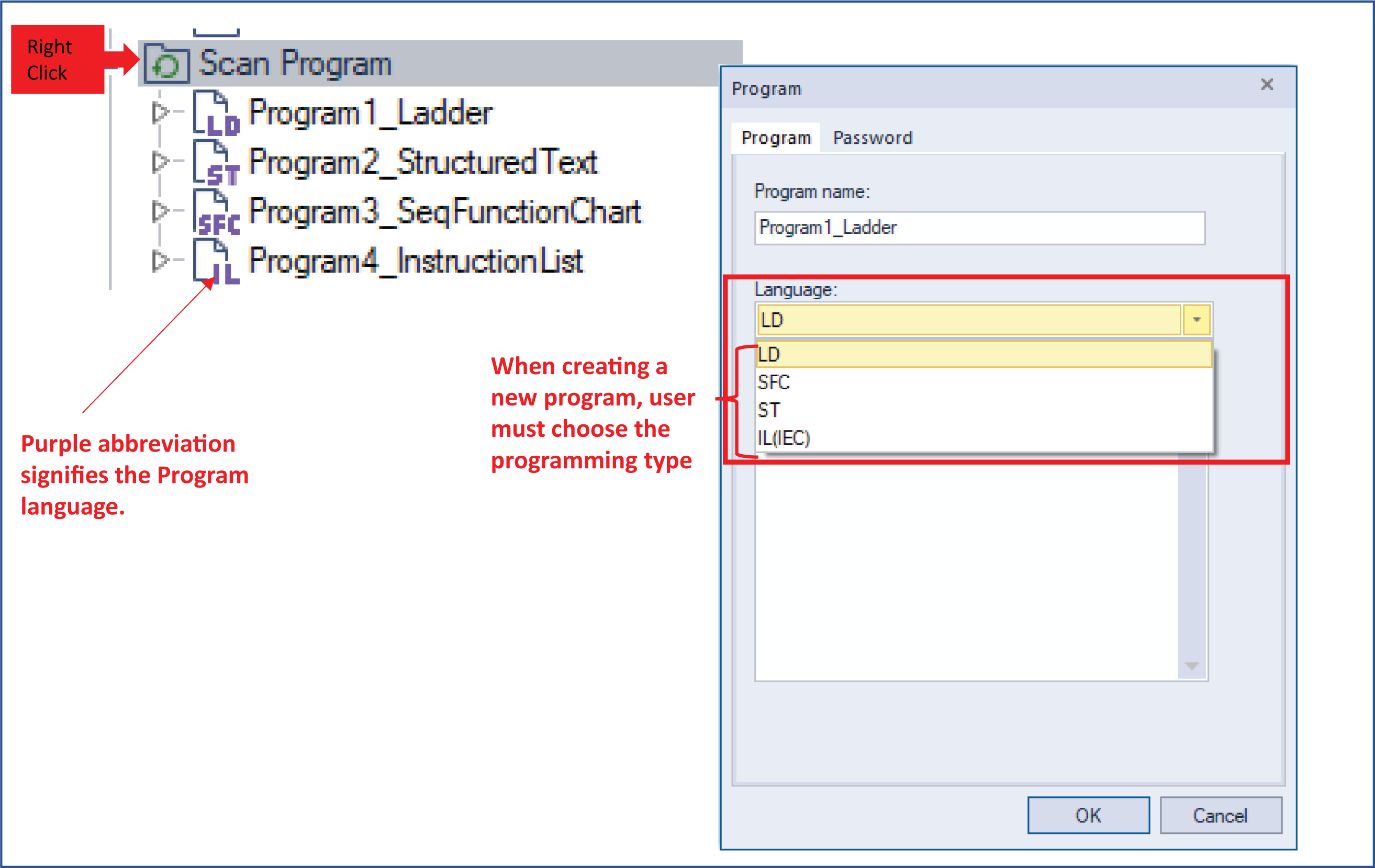 Which Programming Language To Choose In XG5000 Software
