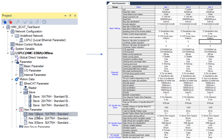 Configuring Axis Parameters