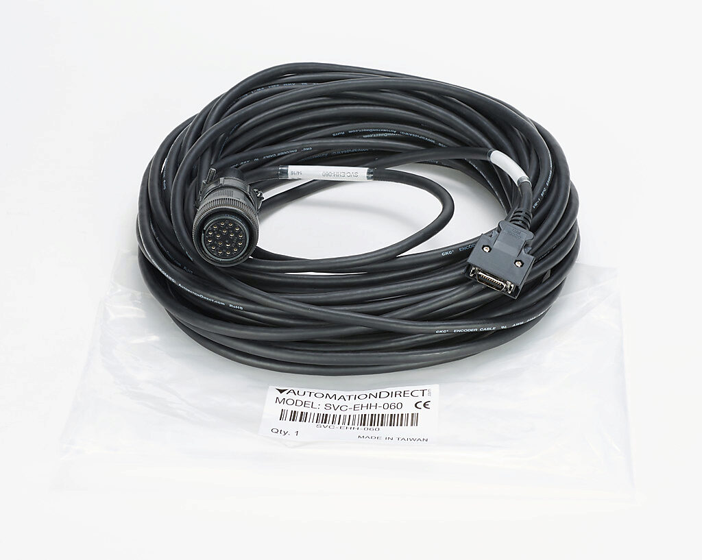 Cable: for 1 kW, 2 kW and 3 kW SureServo servo systems, 60ft cable ...